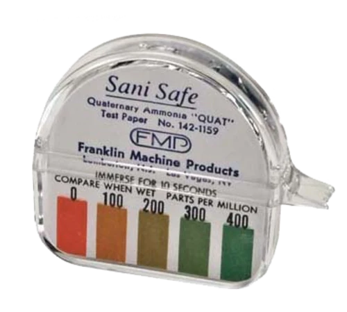 Sani Safe, Quaternary Ammonia test papers, "Quat" – Nikrest